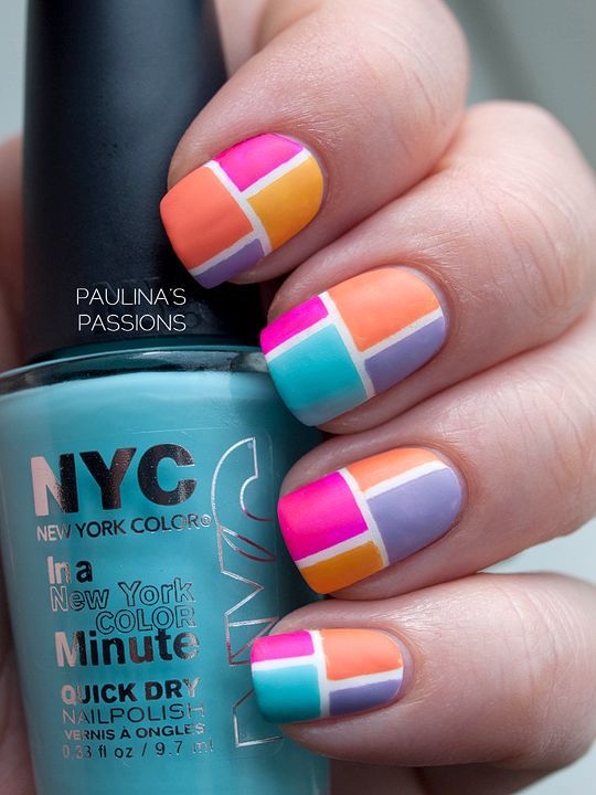 Modny manicure - color block na paznokciach
