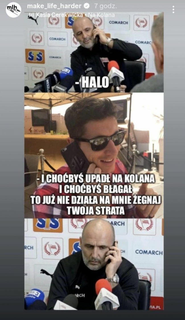 Robert Lewandowski dzwoni do Michała Probierza, a cała sala śpiewa. Te ...